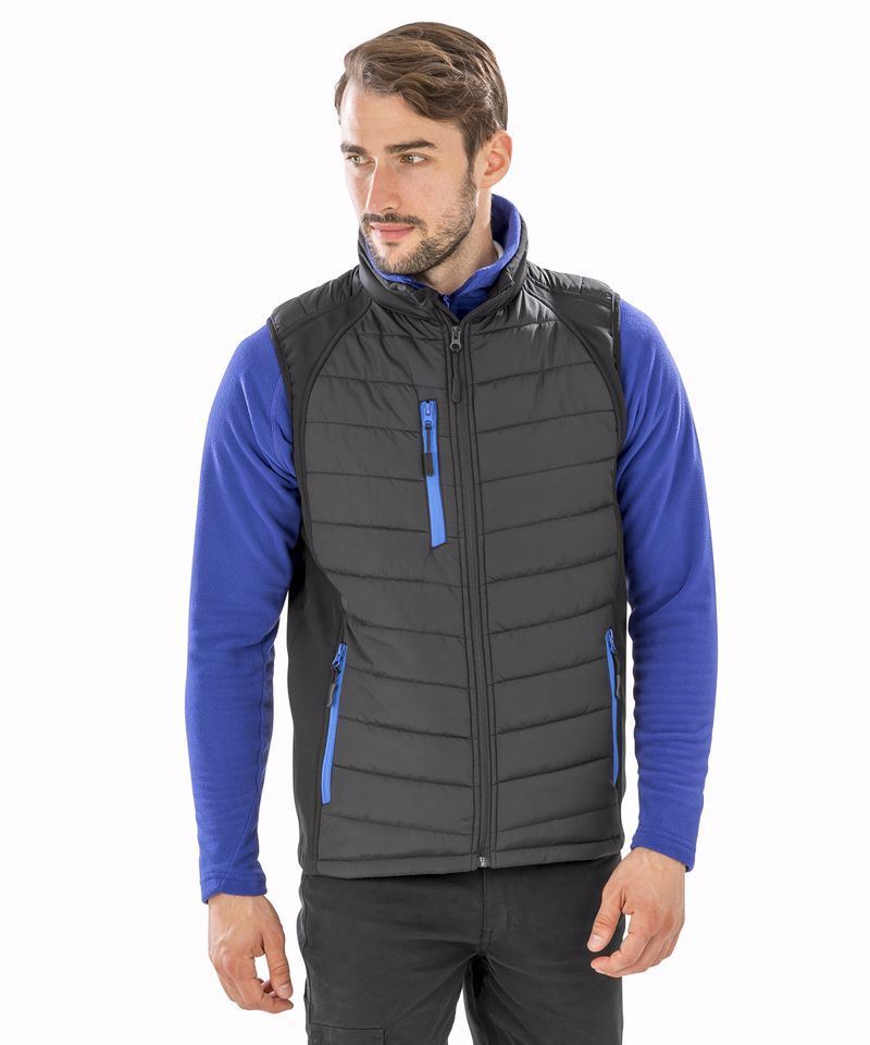 Black compass padded softshell gilet | R238X | Maverick Customwear Ltd